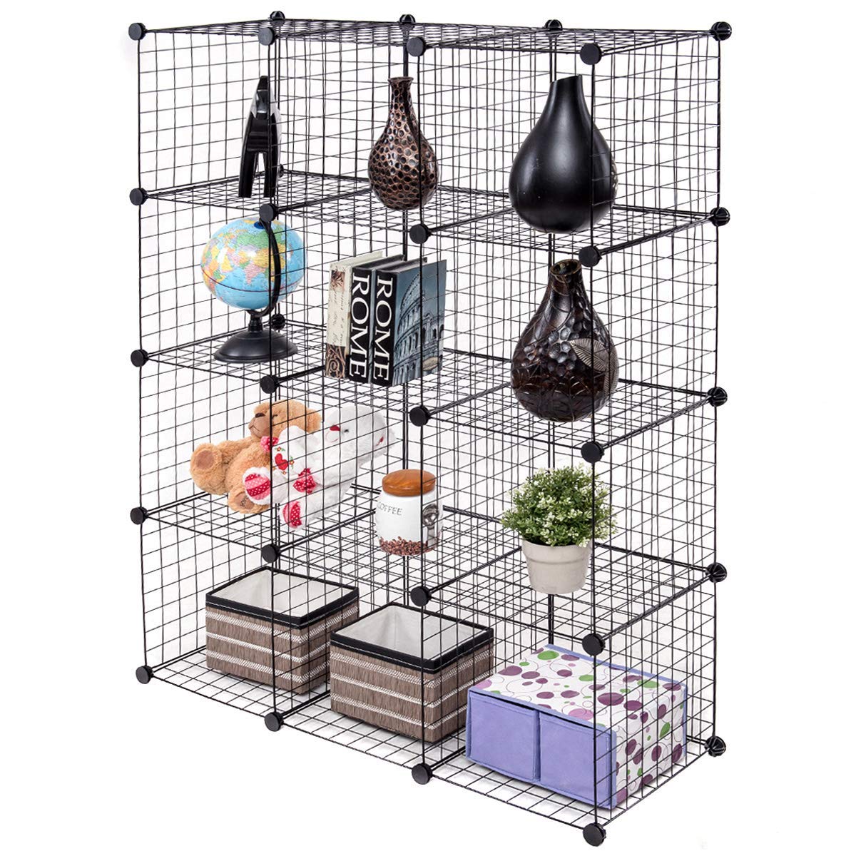 Amazon.com: Tangkula Metal Wire Cube Storage, 12-Cube Stackable Free ...