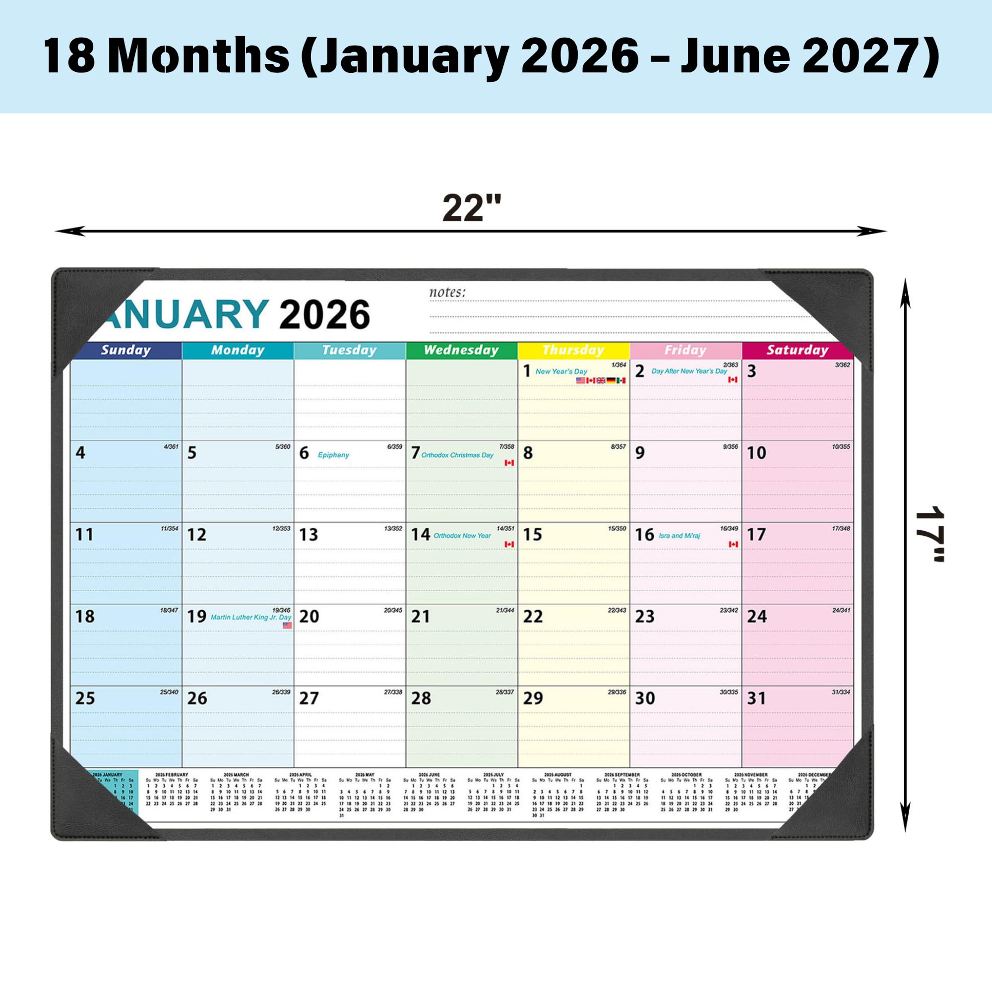 2026 Desk Calendar Large 22x17 2026 Desk Calendar – 2026 Large Desk ...