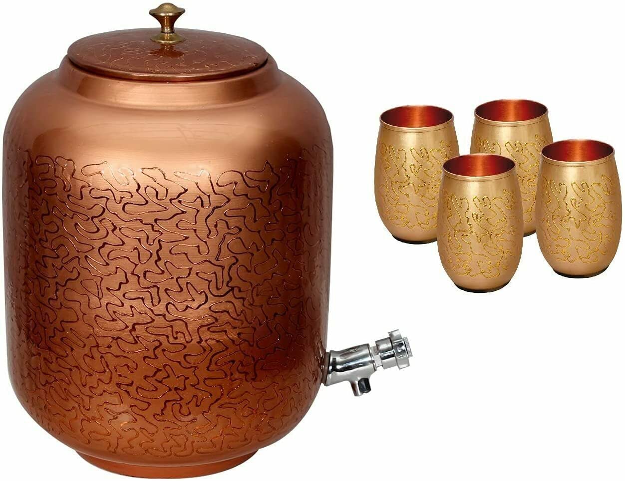 AQUIRIOS 12 Litre Beautiful design Printed Copper Water Dispenser ...