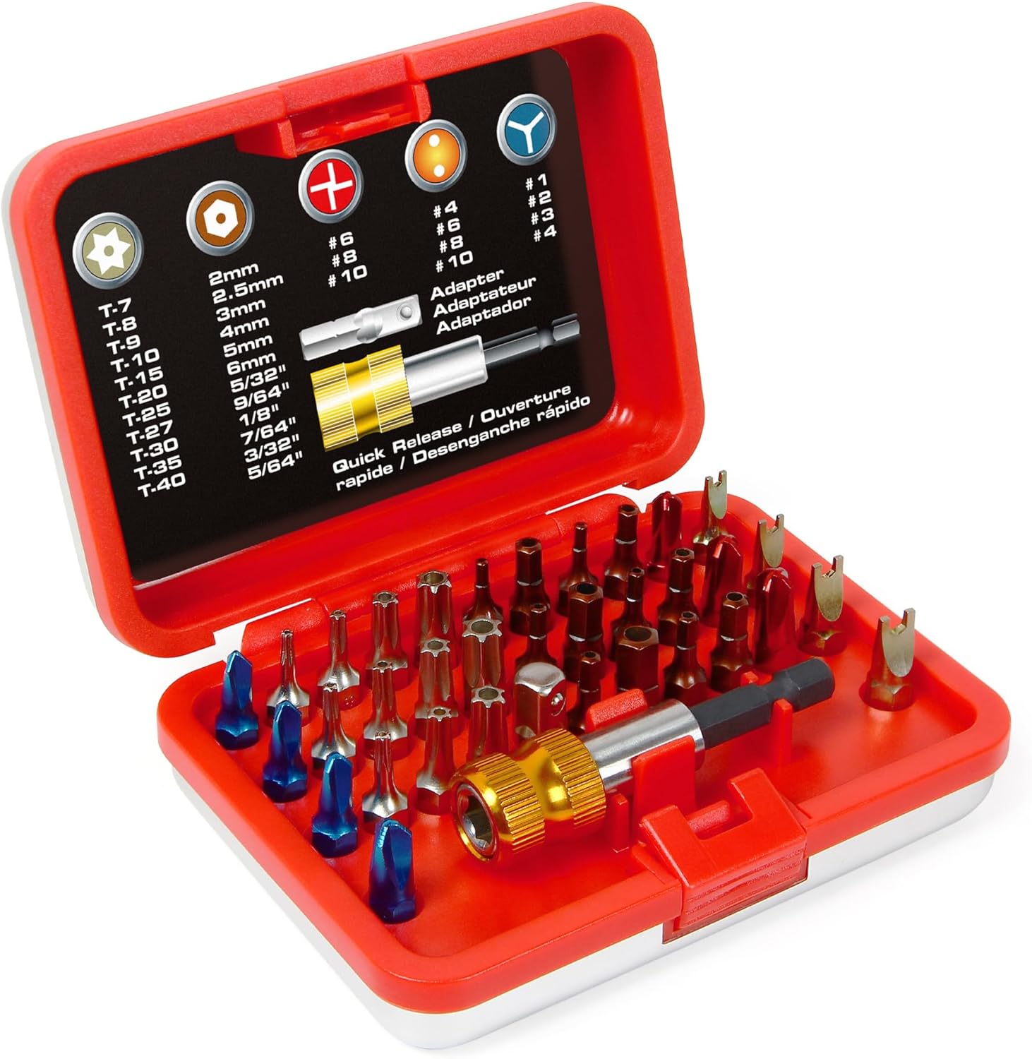 Powerbuilt Color Coded Security Bit Set, 36 Piece, Tamper Proof Torx ...