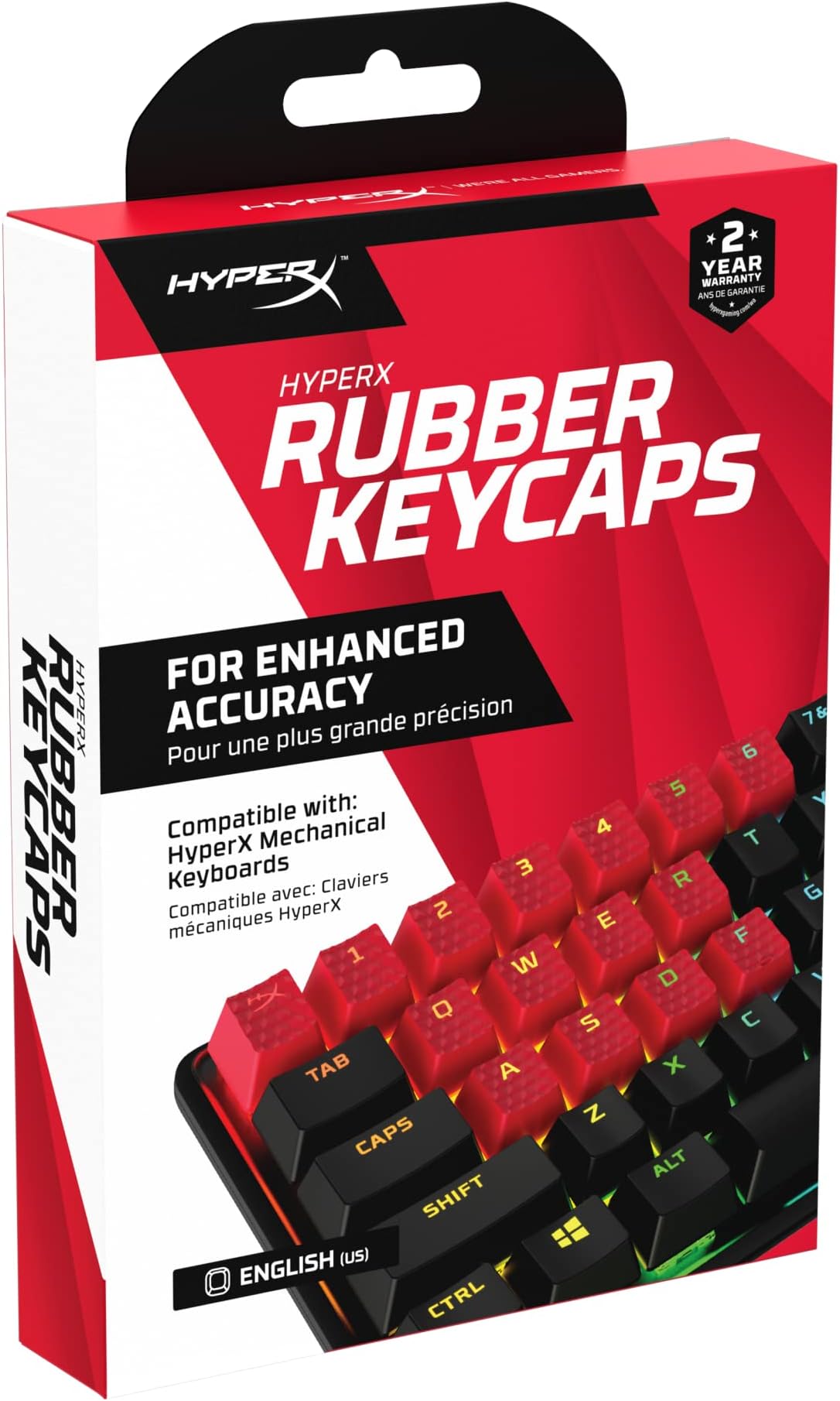 HyperX Rubber Keycaps – Gaming Accessory Kit, 19 Keys, English (US ...