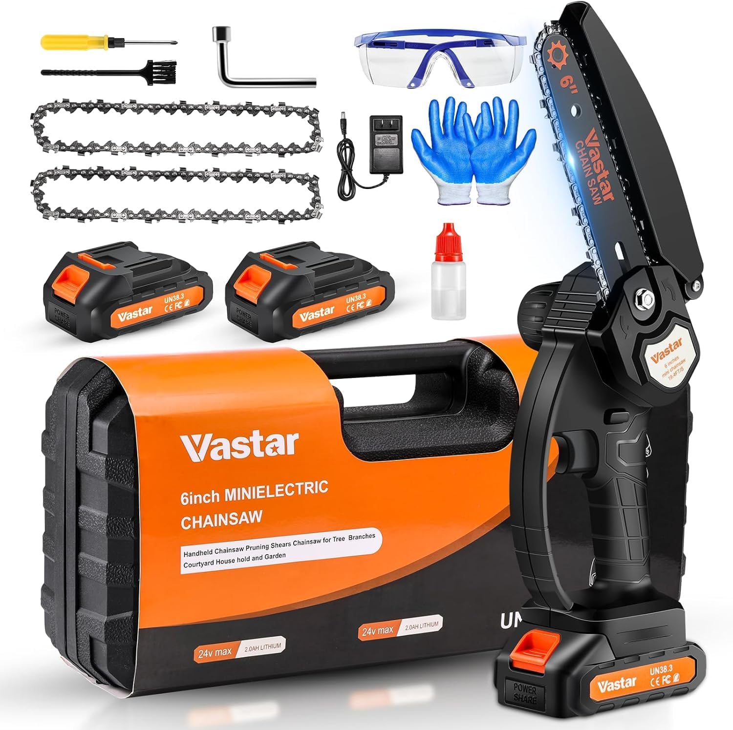 Amazon.com: Vastar Mini Chainsaw Cordless, 6 Inch Portable Electric ...