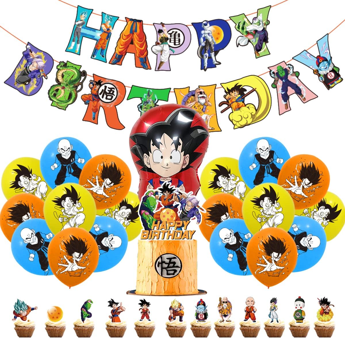 Dragon Ball Birthday Decorations 32 Pcs Dragon Z Party Decorations ...