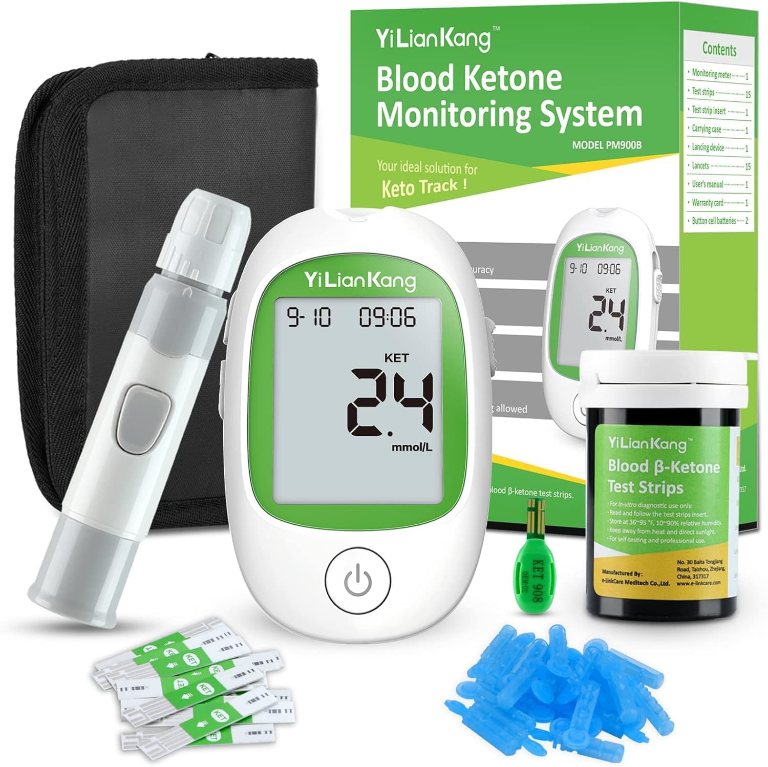 Amazon.com: Blood Ketone Meter and 45 Blood Ketone Test Strips and 45 ...