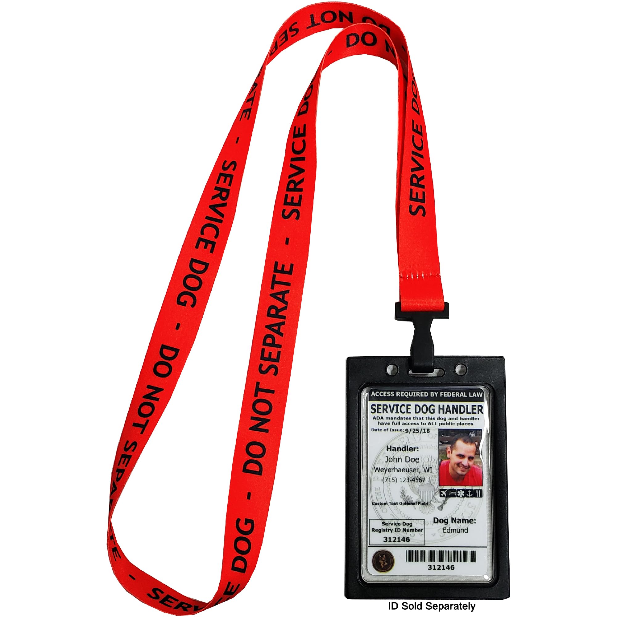 Amazon.com : ActiveDogs Lanyard with ID Holder - Red Do Not Separate ...