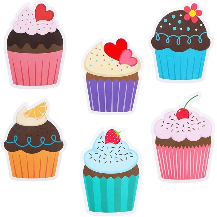 Buy Colorful Cupcakes Cutouts Cupcake Paper Cutouts Birthday Bulletin ...