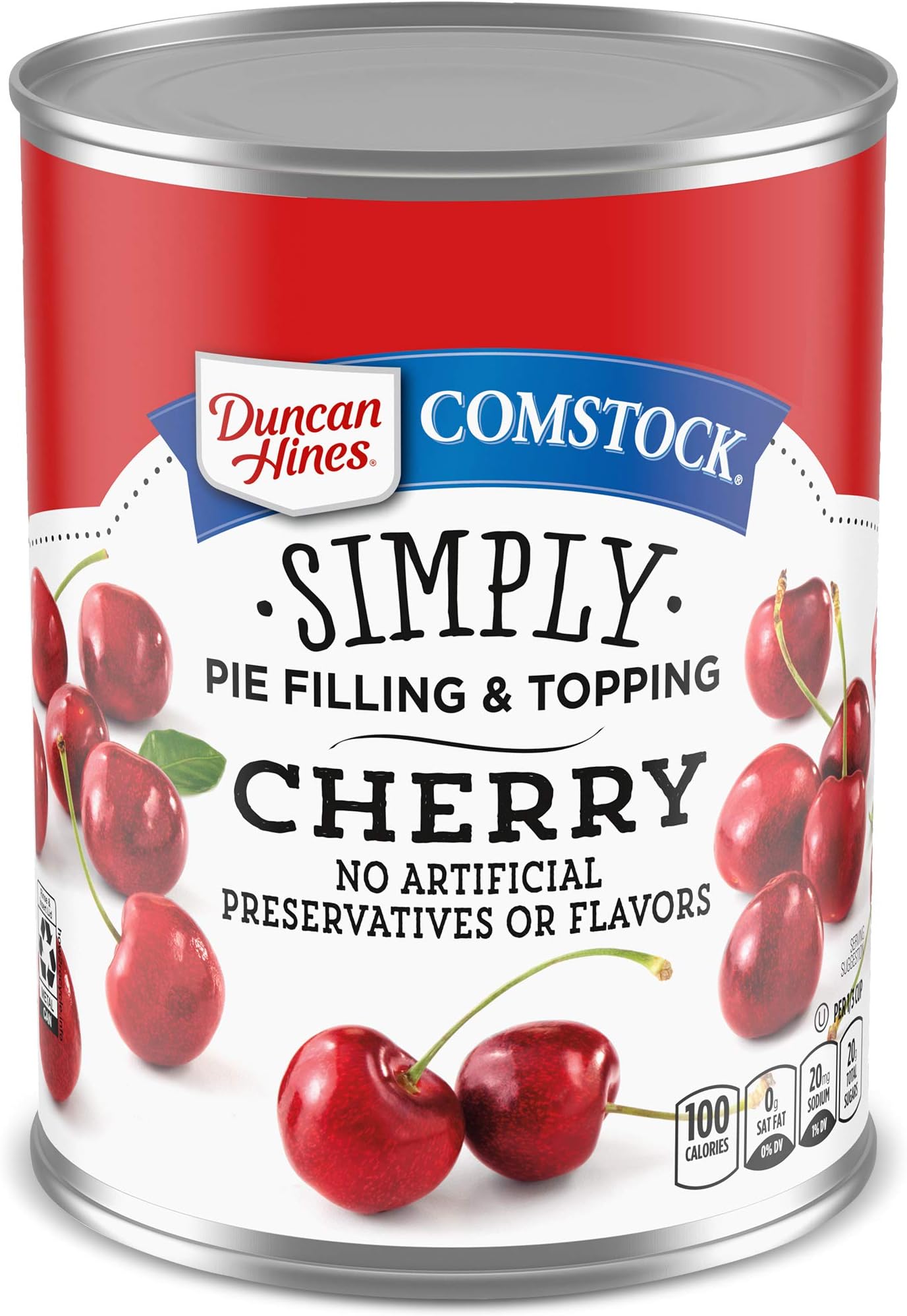 Amazon.com : Duncan Hines Comstock Simply Pie Filling & Topping Cherry ...