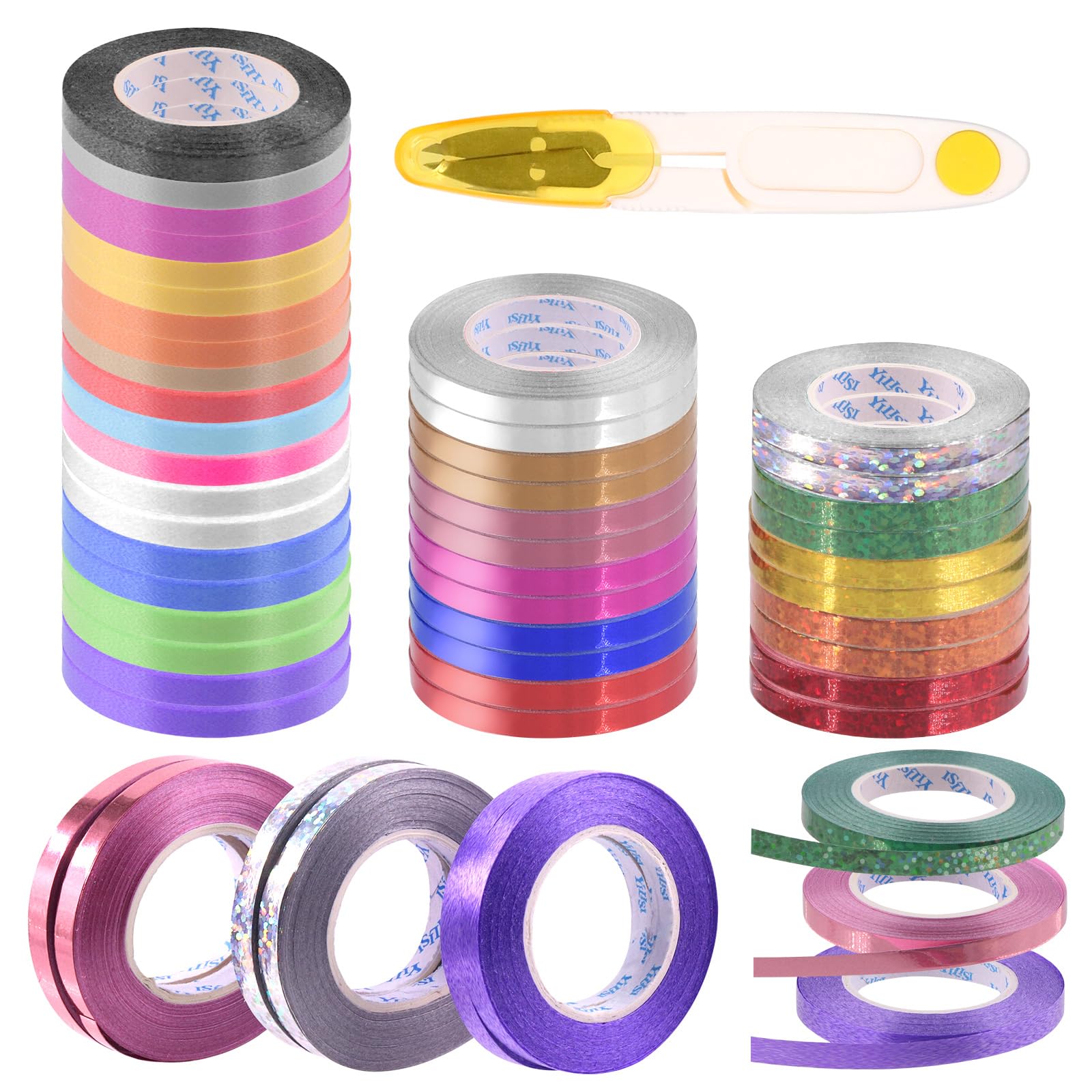 Amazon.com: Swpeet 48 Rolls 17 Colors Curling Ribbon Balloon String ...