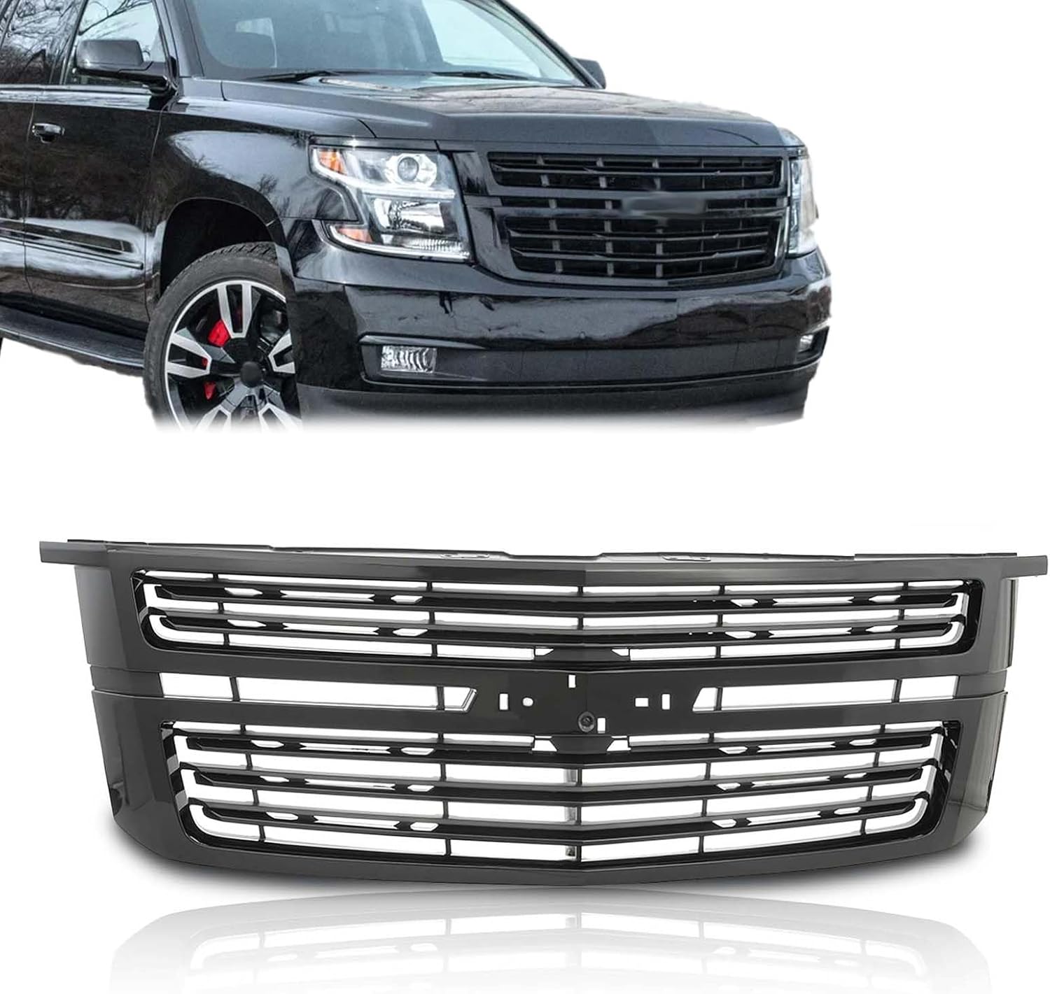 Amazon.com: KARPAL Front Upper Bumper Grille Grill Assembly Gloss Black ...