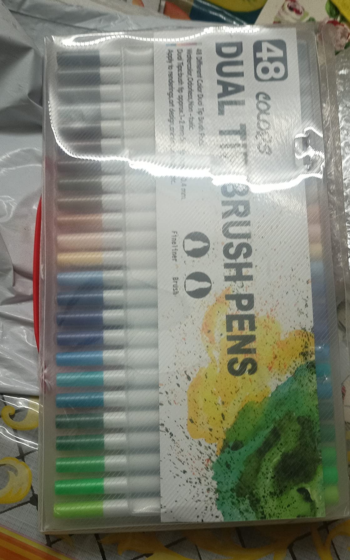 INOG Dual Tip Brush Pens with Fineliners Colouring Art Drawing Markers ...