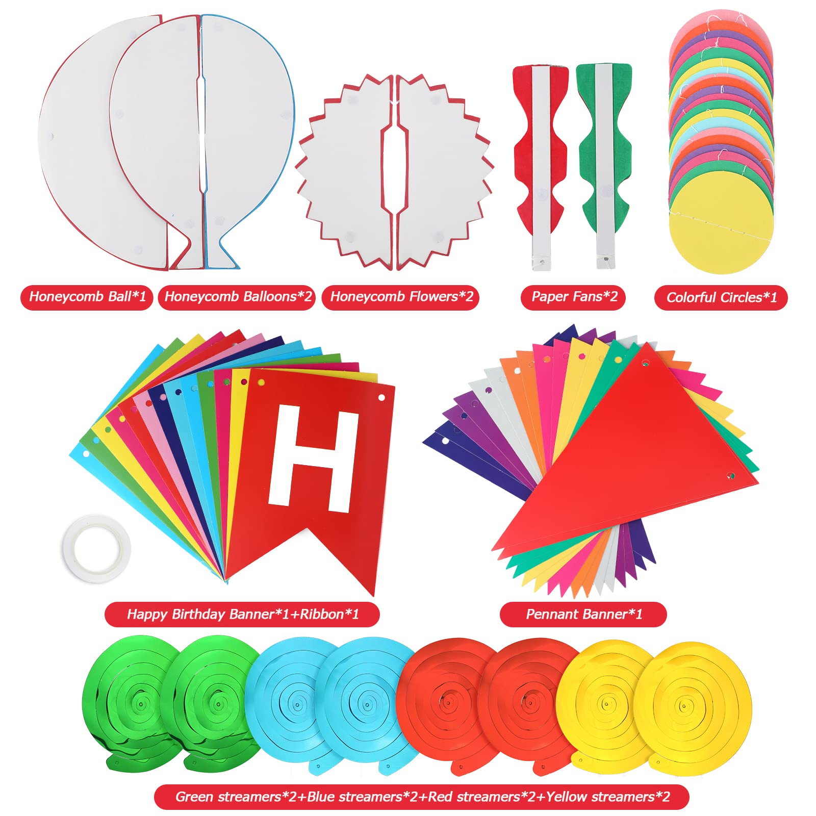 Snapklik.com : Anwyll Rainbow Birthday Party Decorations Kit For Kids ...