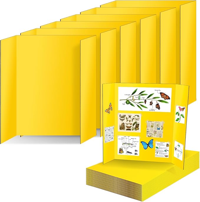 Amazon.com : 5 Pack Trifold Poster Board, IKAYAS 24" X 16" Double Sided ...