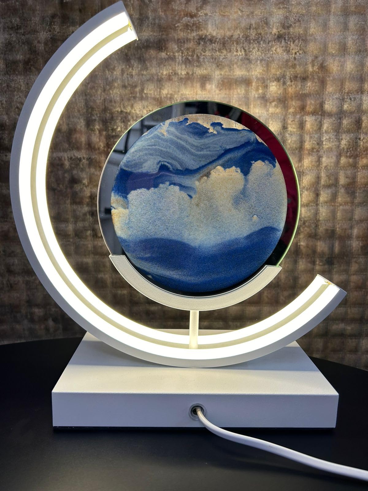 Buy SMOKEY COCKTAIL Quicksand Led Table Lamp Art Picture Glass Liquid ...