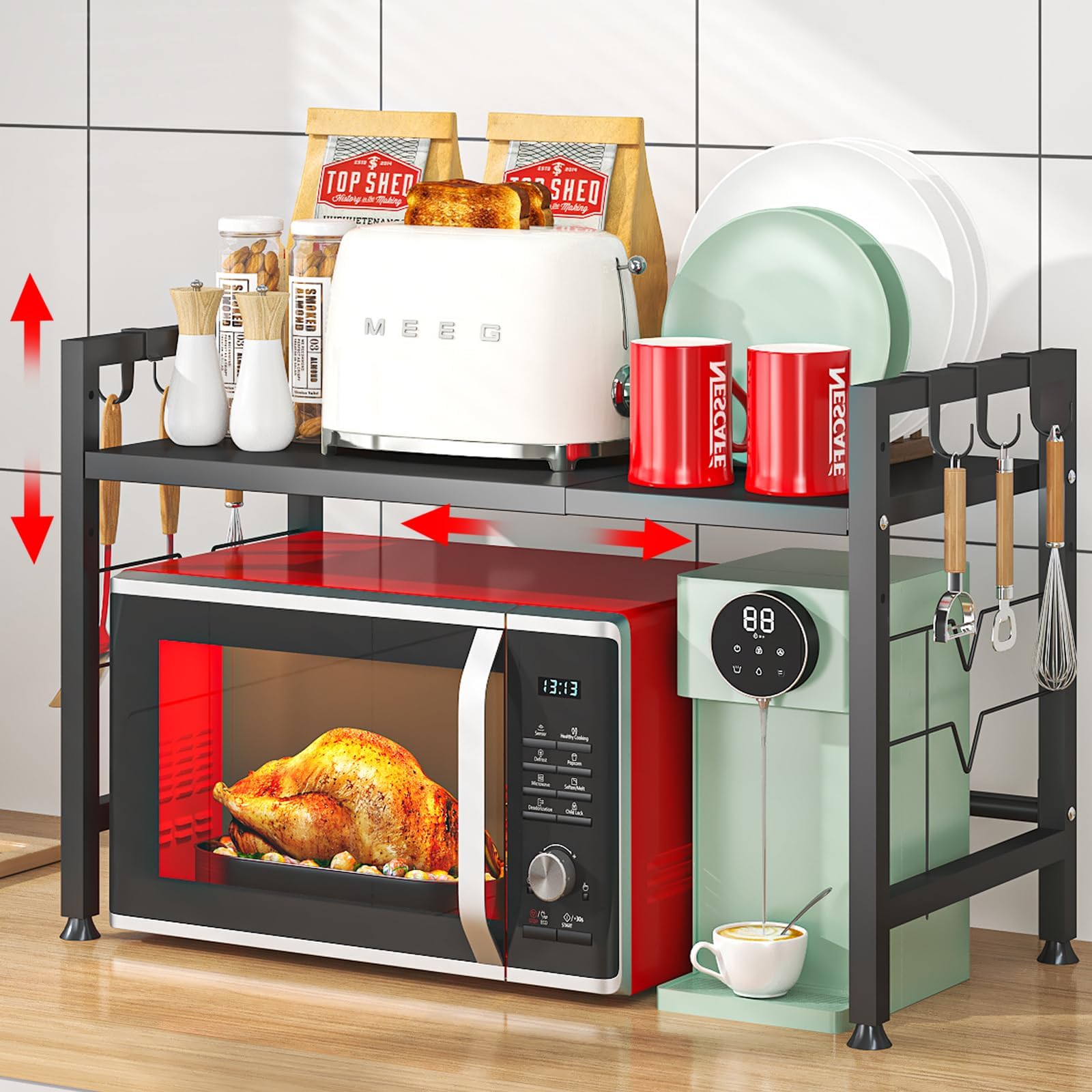 Amazon.com - Mind Reader Microwave Shelf, Storage Shelves, Countertop ...