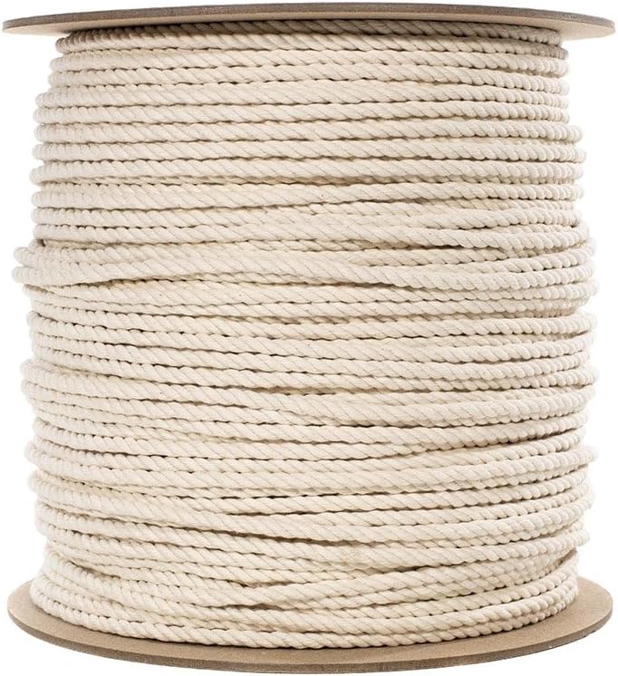 100% Twisted White Natural Cotton Rope – Crafting, Decorations (1/4 ...
