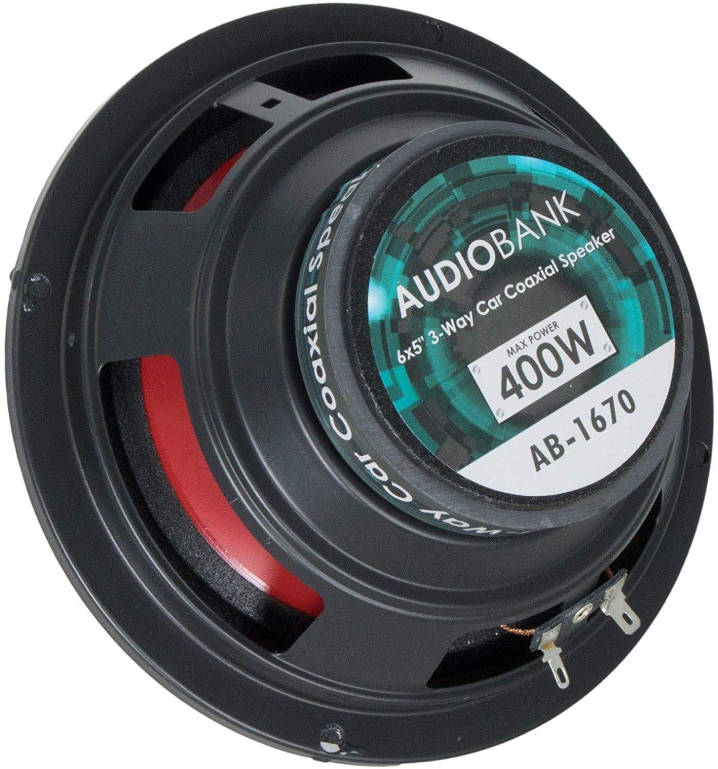Snapklik.com : 2 Pairs Of Audiobank 6.5" 400 Watt 3-Way Red Car Audio ...