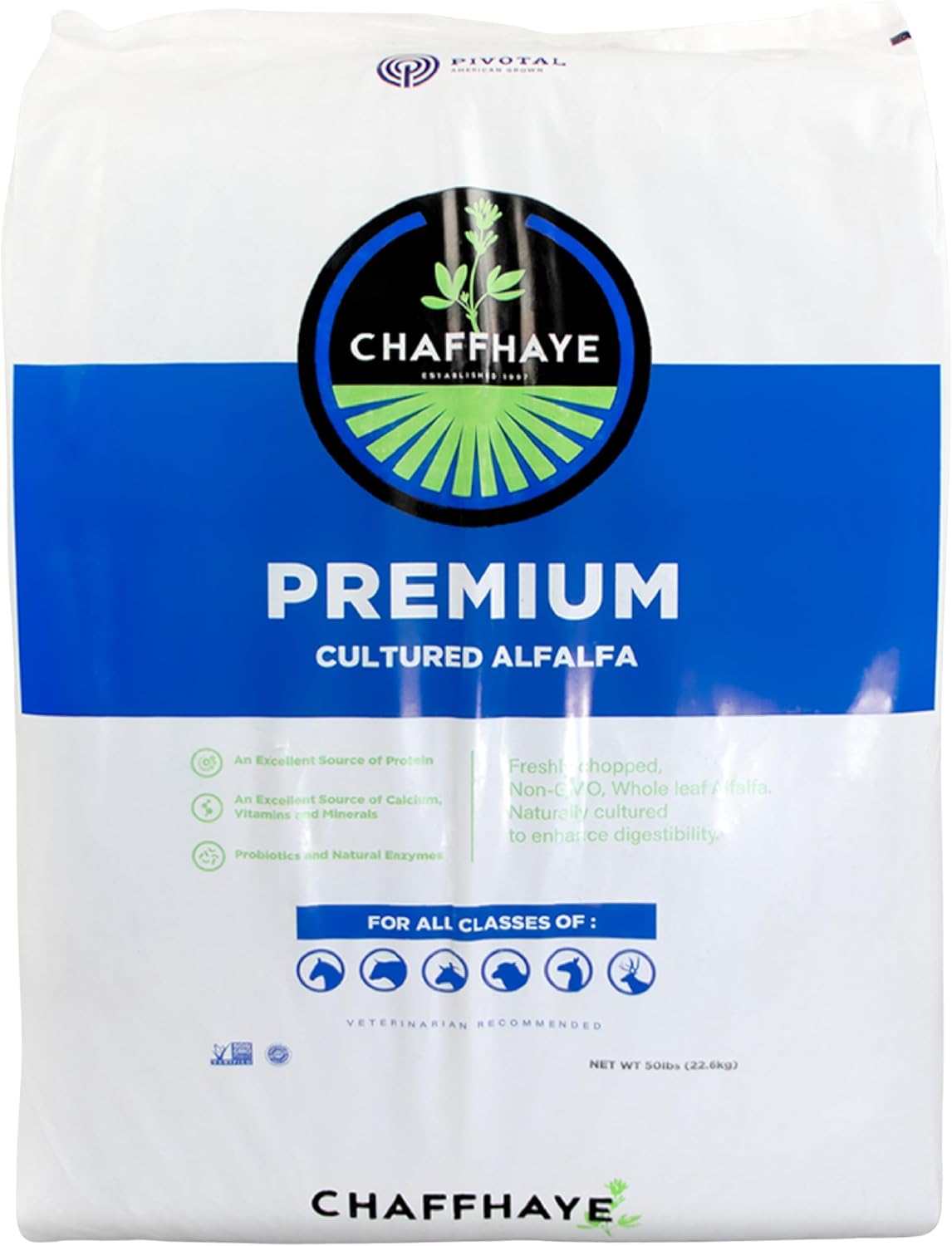 Amazon.com : Pivotal Chaffhaye, Premium Cultured Alfalfa Hay for ...