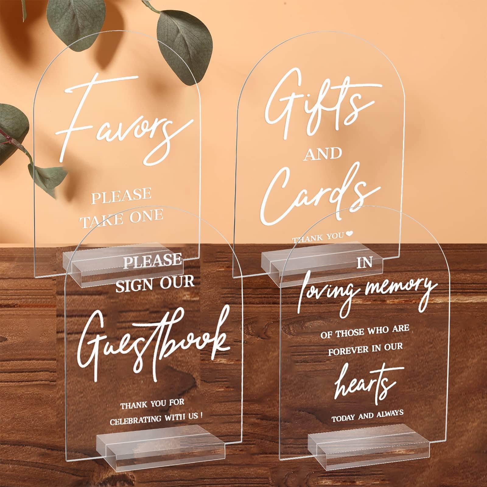 Amazon.com: 4pcs Clear Acrylic Wedding Signs for Ceremony and Reception ...