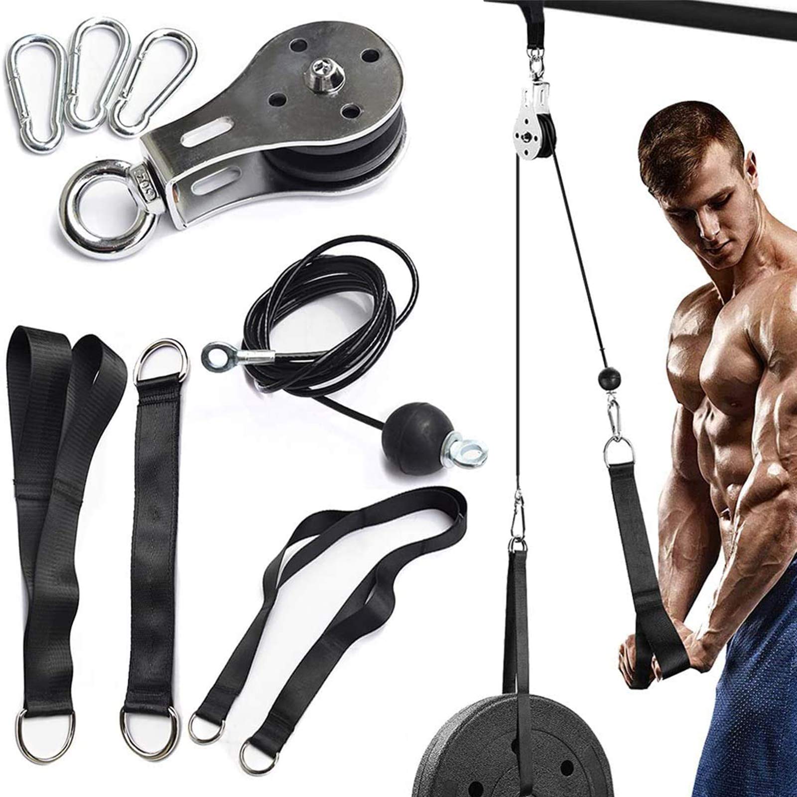 Buy Fitness LAT and Lift Pulley System, Pulley Cable System Forearm ...
