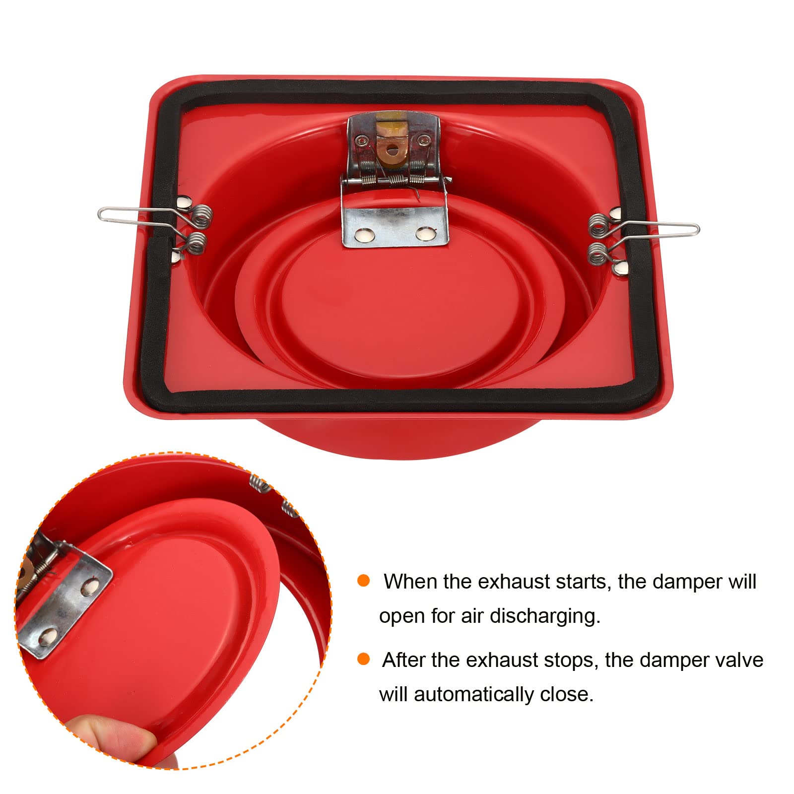 PATIKIL 6 Inch Metal Backdraft Damper, 2 Pack Airflow Backflow ...