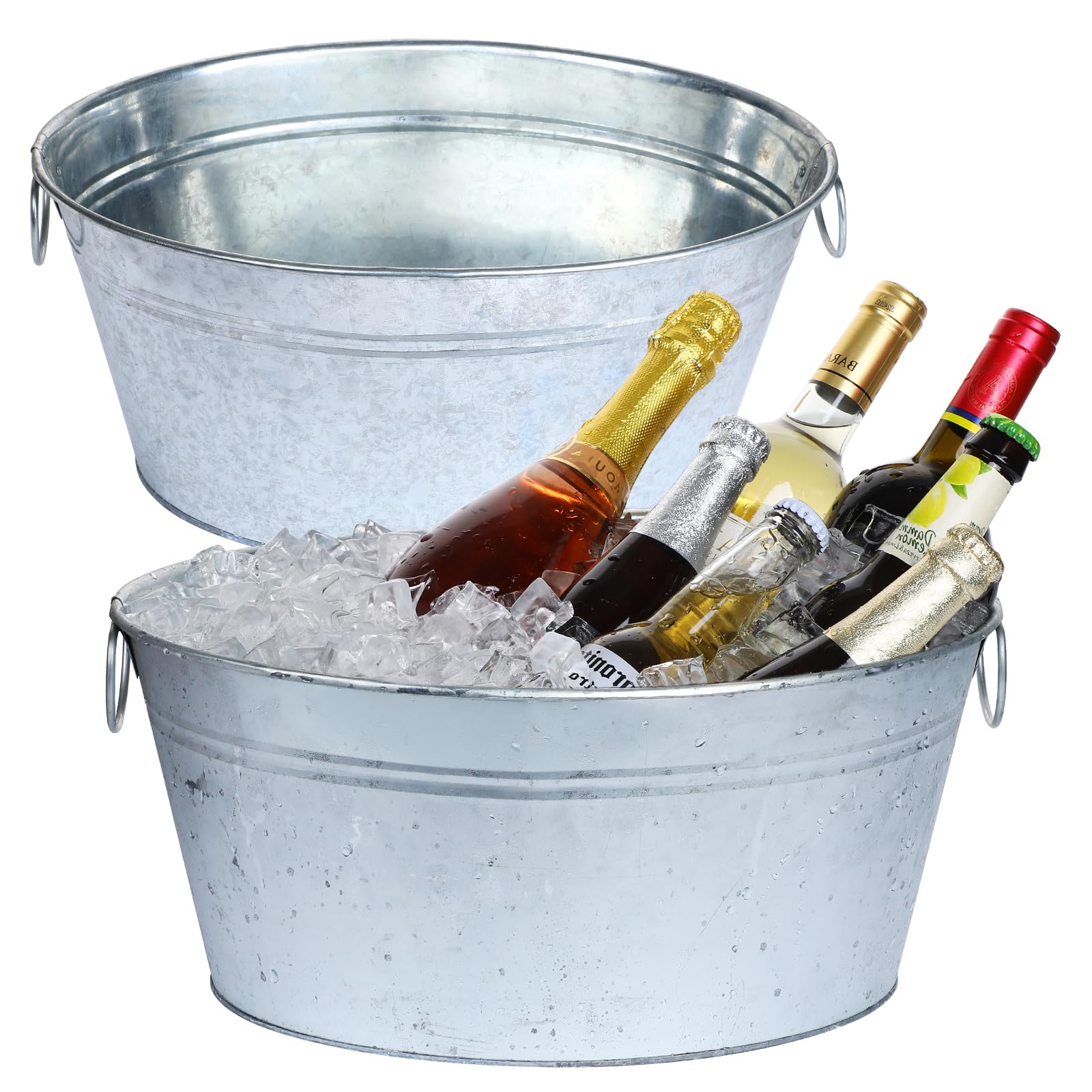 Snapklik.com : 4 Gallon Galvanized Tub Ice Bucket For Parties, 2pcs ...