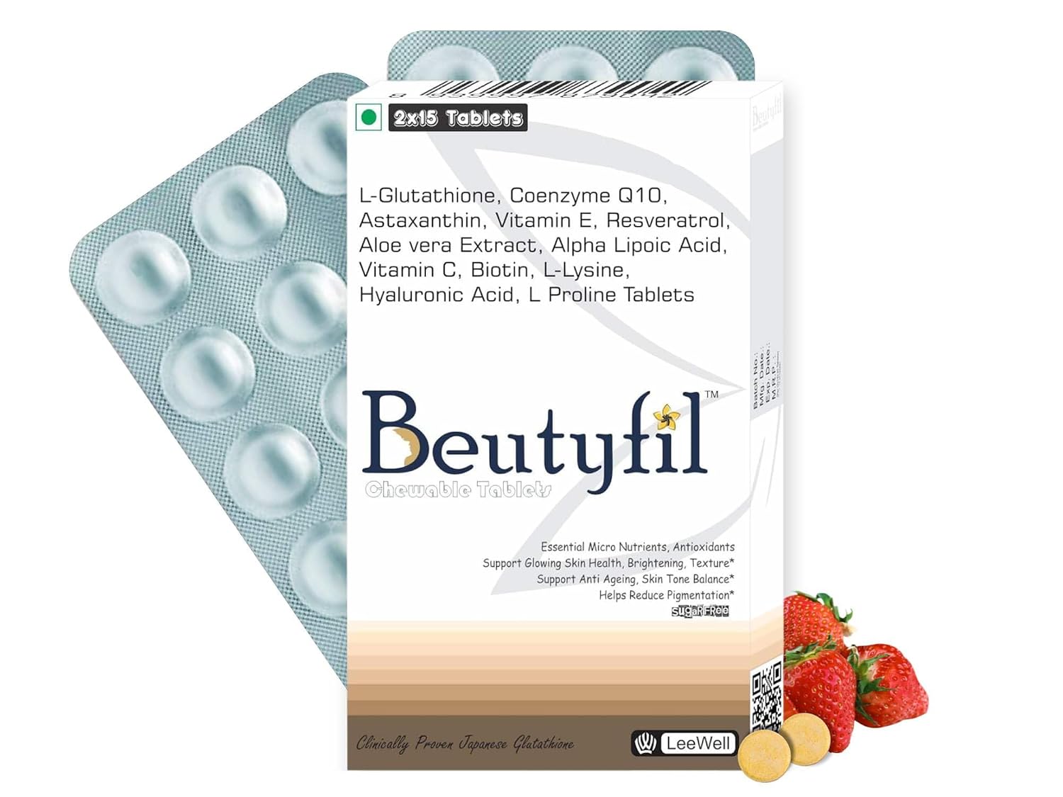 Beutyfil Chewable L Glutathione Supplements | Vitamin C, Hyaluronic ...