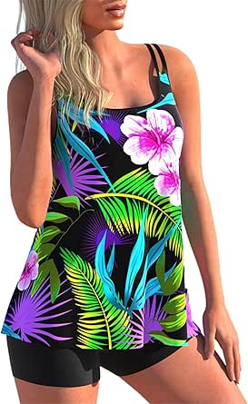 Split Swimsuits for Women Two Piece Bathing Suits, Women Tankini ...