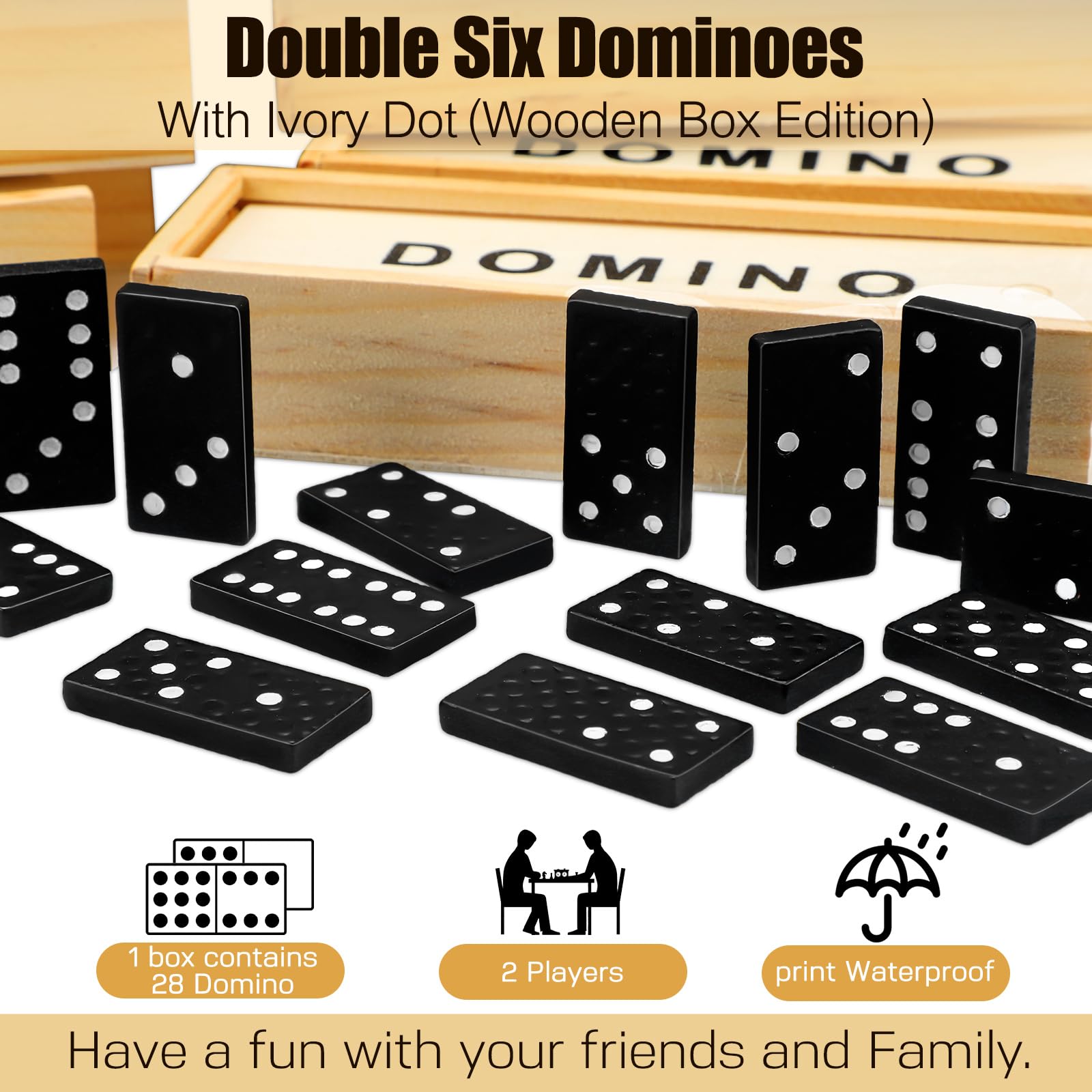 Snapklik.com : Hungdao Mini Dominoes Set For Adults Bulk Double 6 ...