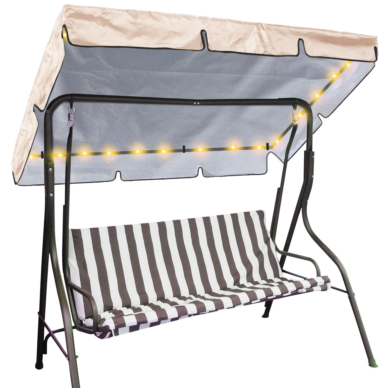 Snapklik.com : GliCraft LED Lighted Porch Swing Canopy Replacement ...