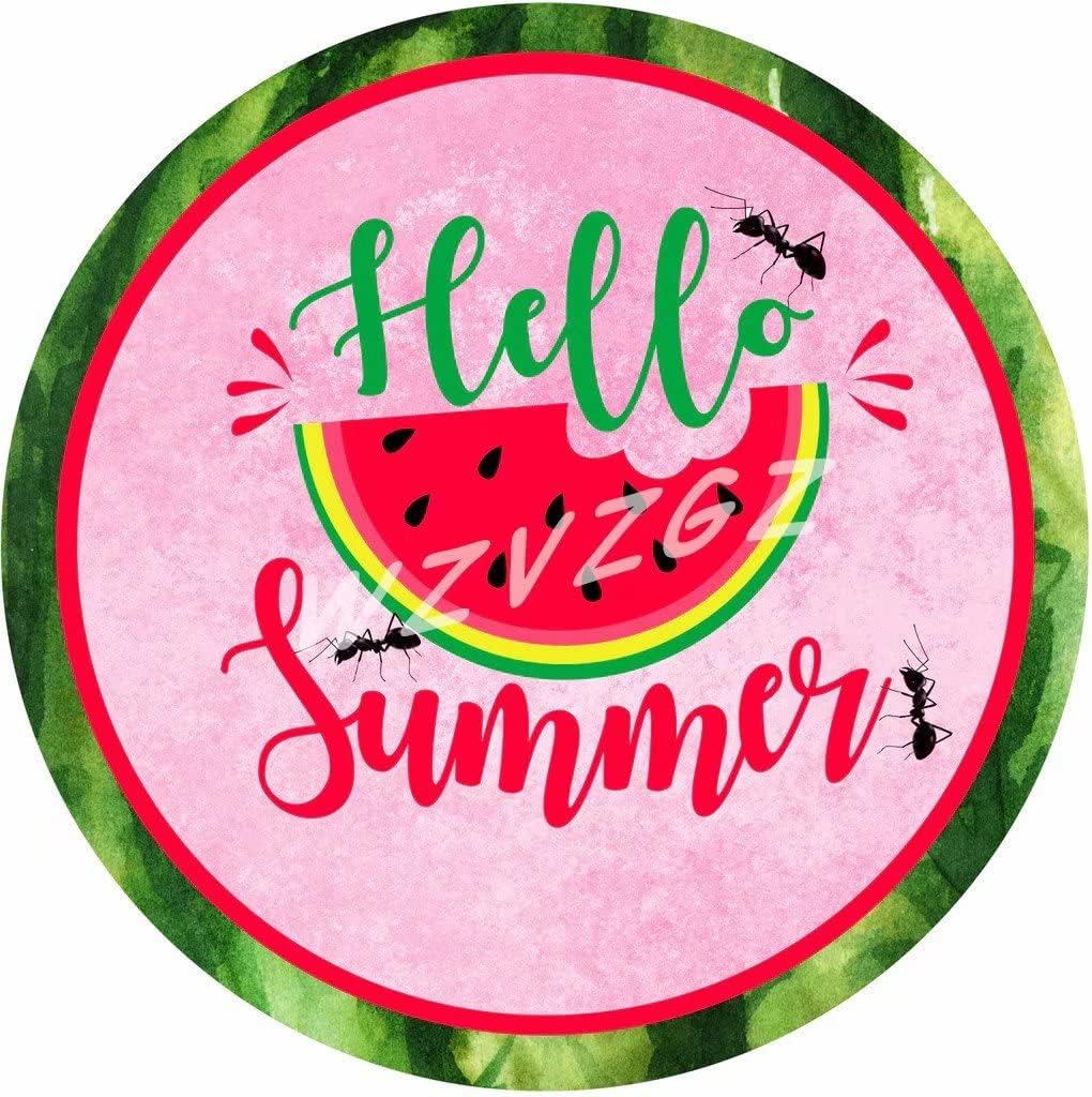 Amazon.com : WZVZGZ Hello Summer Art Nouveau Vintage Style Round Tin ...