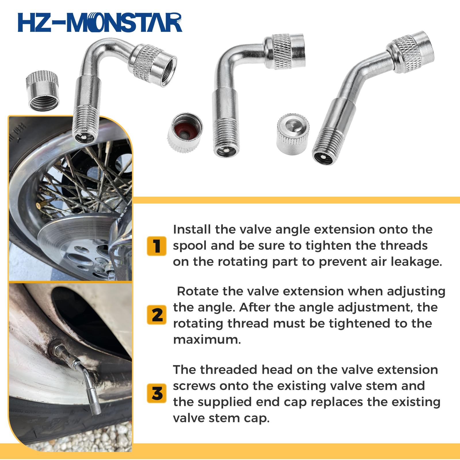 Valve Stem Extension Valve Ste Extenders,4Pcs 7Inch And 12 Inch Dual ...