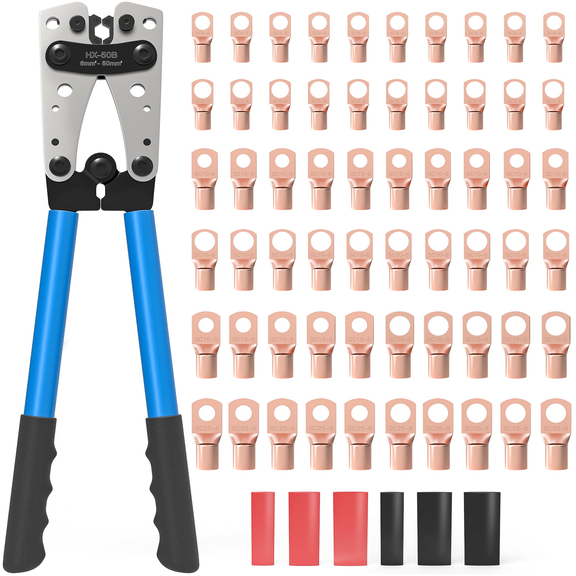 ZeroPone Battery Cable Lug Crimping Tool Kit for AWG 10-1/0, Electrical ...