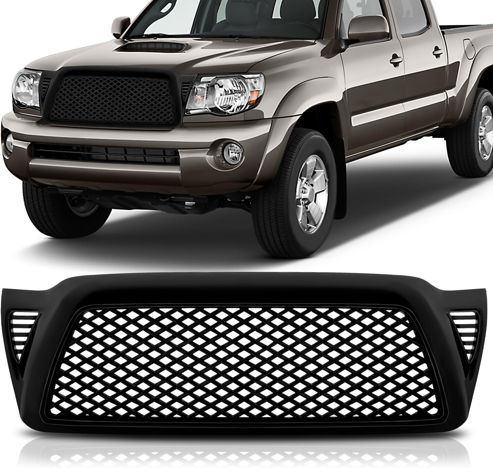Amazon.com: MATMACRO Mesh Grille Compatible For Toyota Tacoma front ...