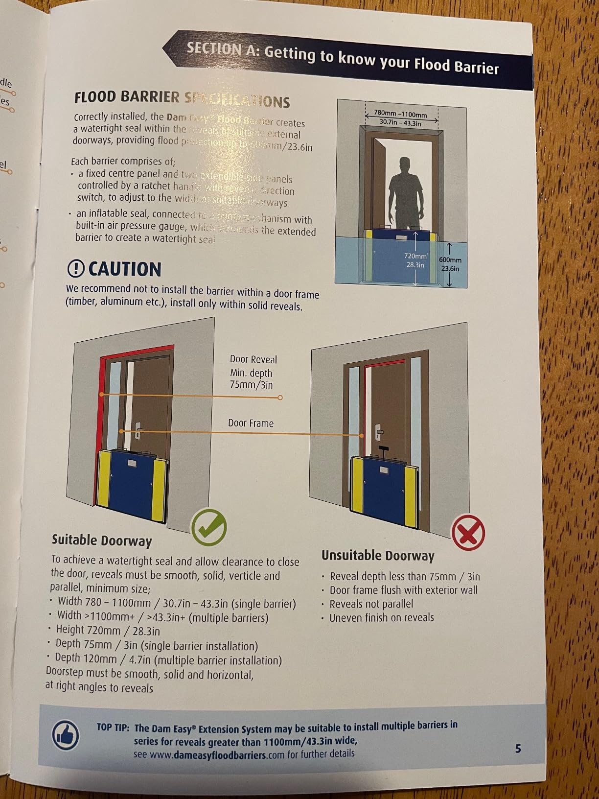 Ultimate Flood Protection: Dam Easy Flood Barrier for Doors - 780mm to ...