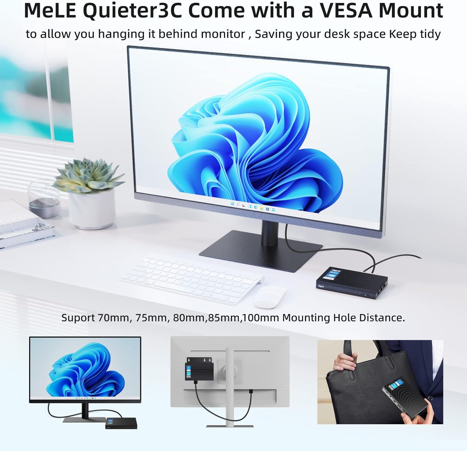 Buy Mini PC, MeLE Quieter3C Mini Computer N5105, Compact PC 8GB RAM ...