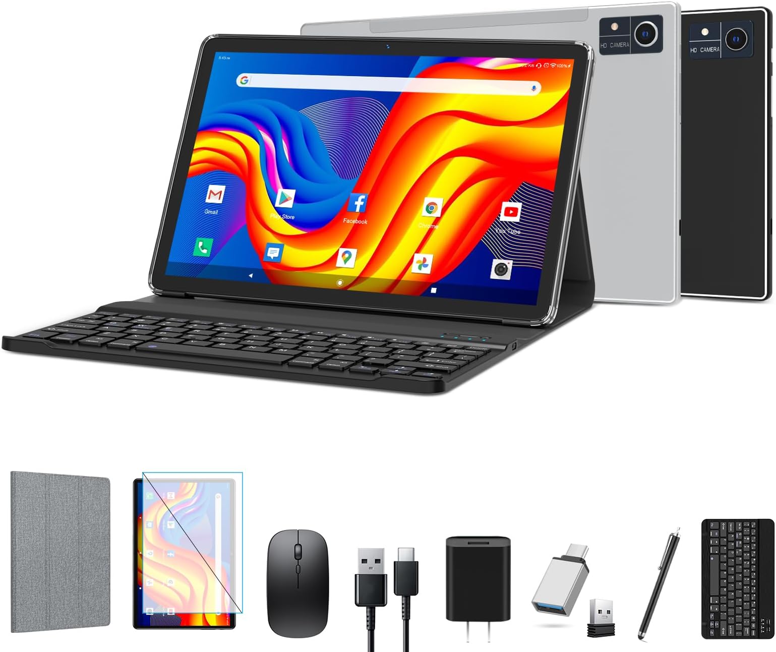 Amazon.com : Tablet 10.1 Inch 128 Storage+1TB Expand 2 in 1 Android ...