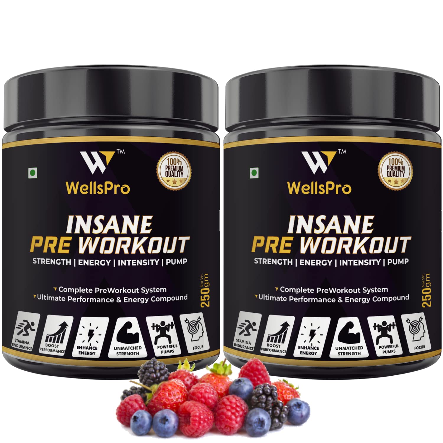 Wellspro Insane Pre Workout 500g gym supplements for men Ultimate ...