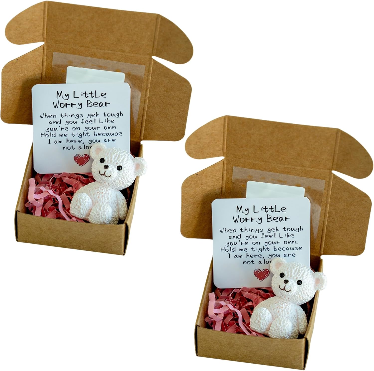 Amazon.com: My Little Worry Bear with Greeting Cards - Adorable Teddy ...