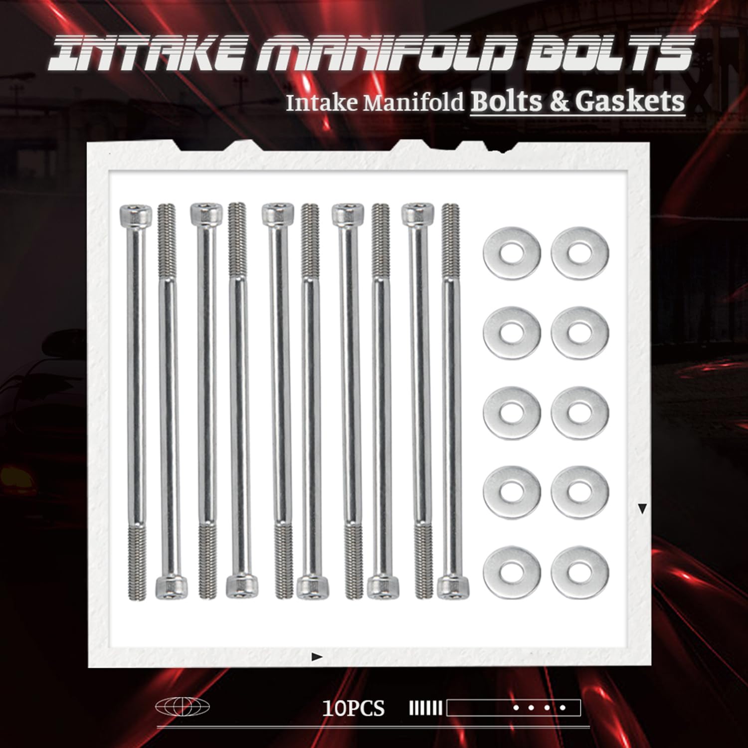 Snapklik.com : 10Pcs Stainless Steel M61.0 LS Intake Manifold Bolts w ...