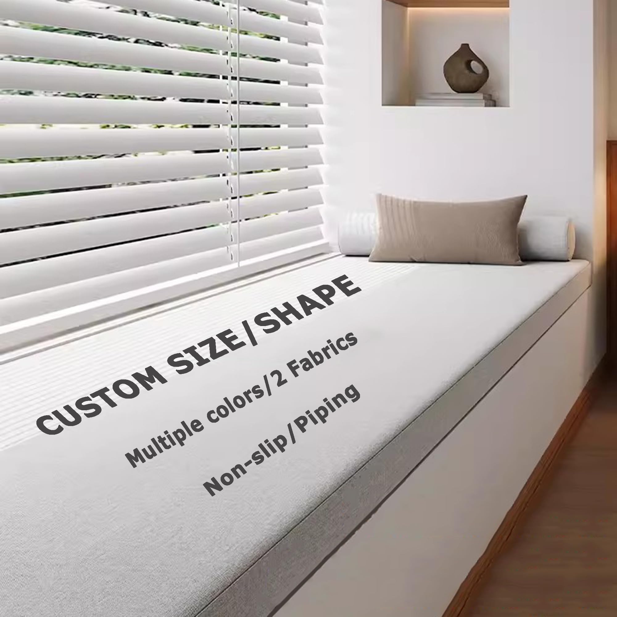 XIEMINLE Bay Window Seat Pad Garden Bench Cushion, Personalized Size 2 ...