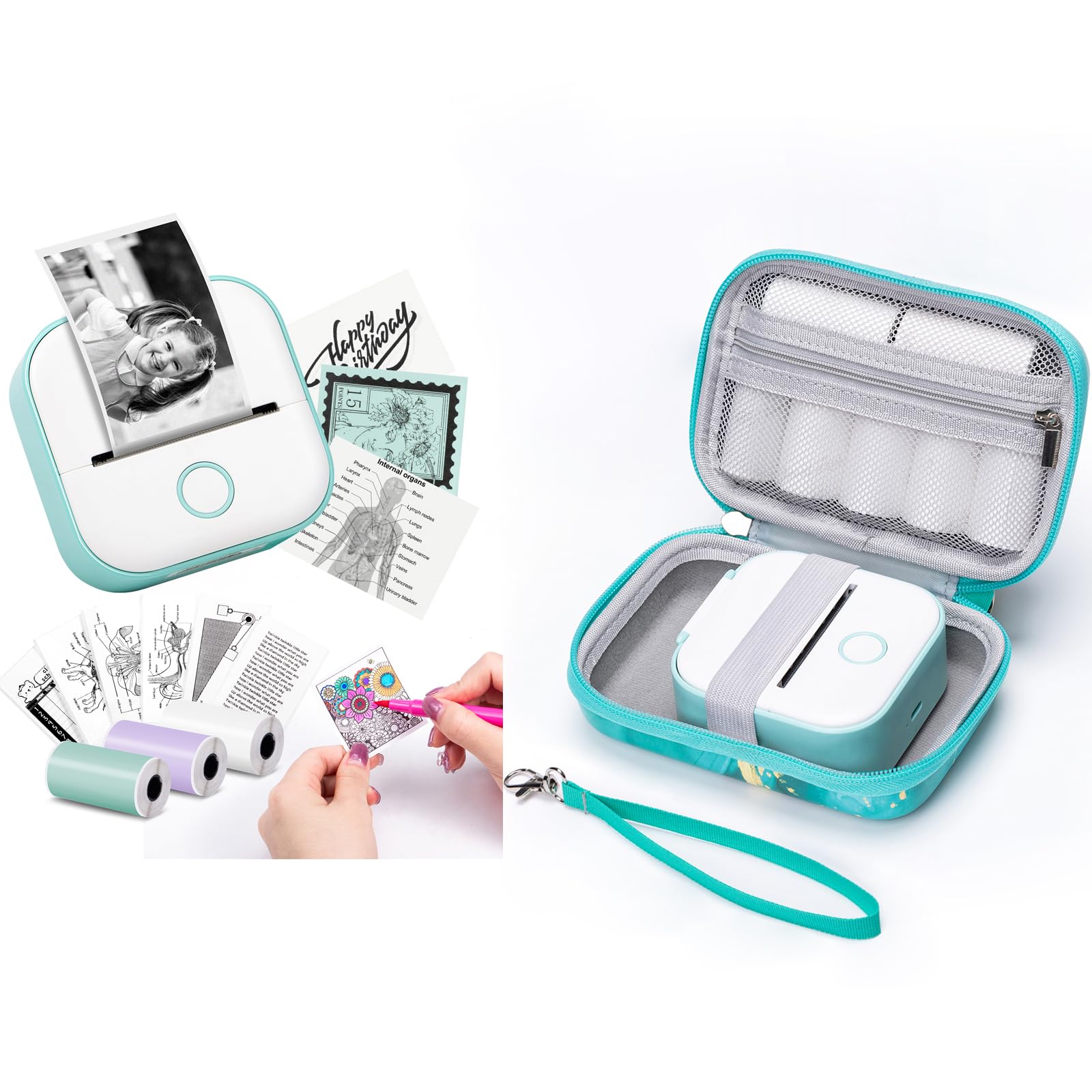 Amazon.com: Memoking Mini Sticker Printer - T02 Small Thermal Printer ...