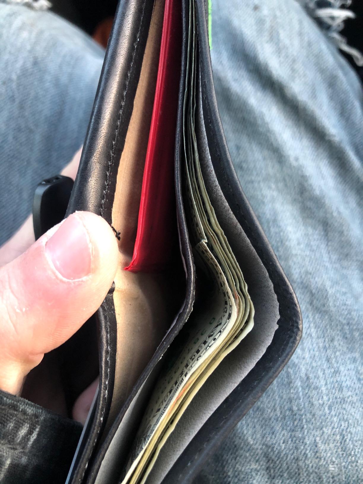 Amazon.com: BMF Wallet Green Embroidery Black Leather : Clothing, Shoes ...