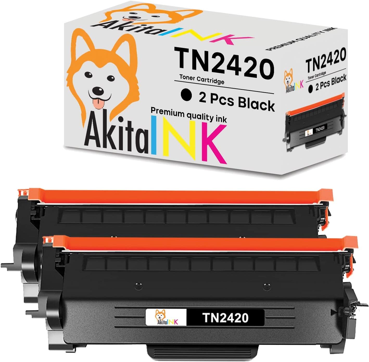 AkitaINK 2 Toner Compatibili con Brother TN2420 TN-2420 TN2410 per MFC ...