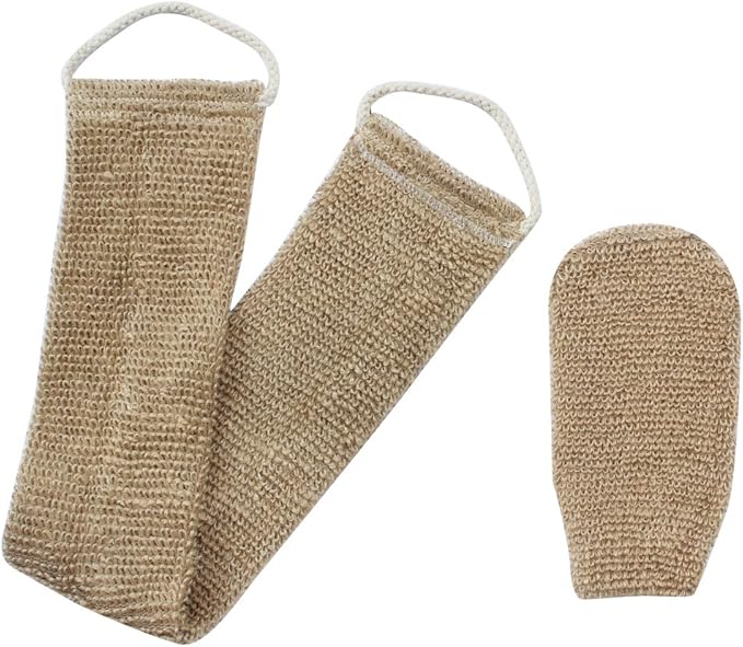 Homgaty Hemp Back Scrubber, 100% Natural Exfoliating Back Strap with ...