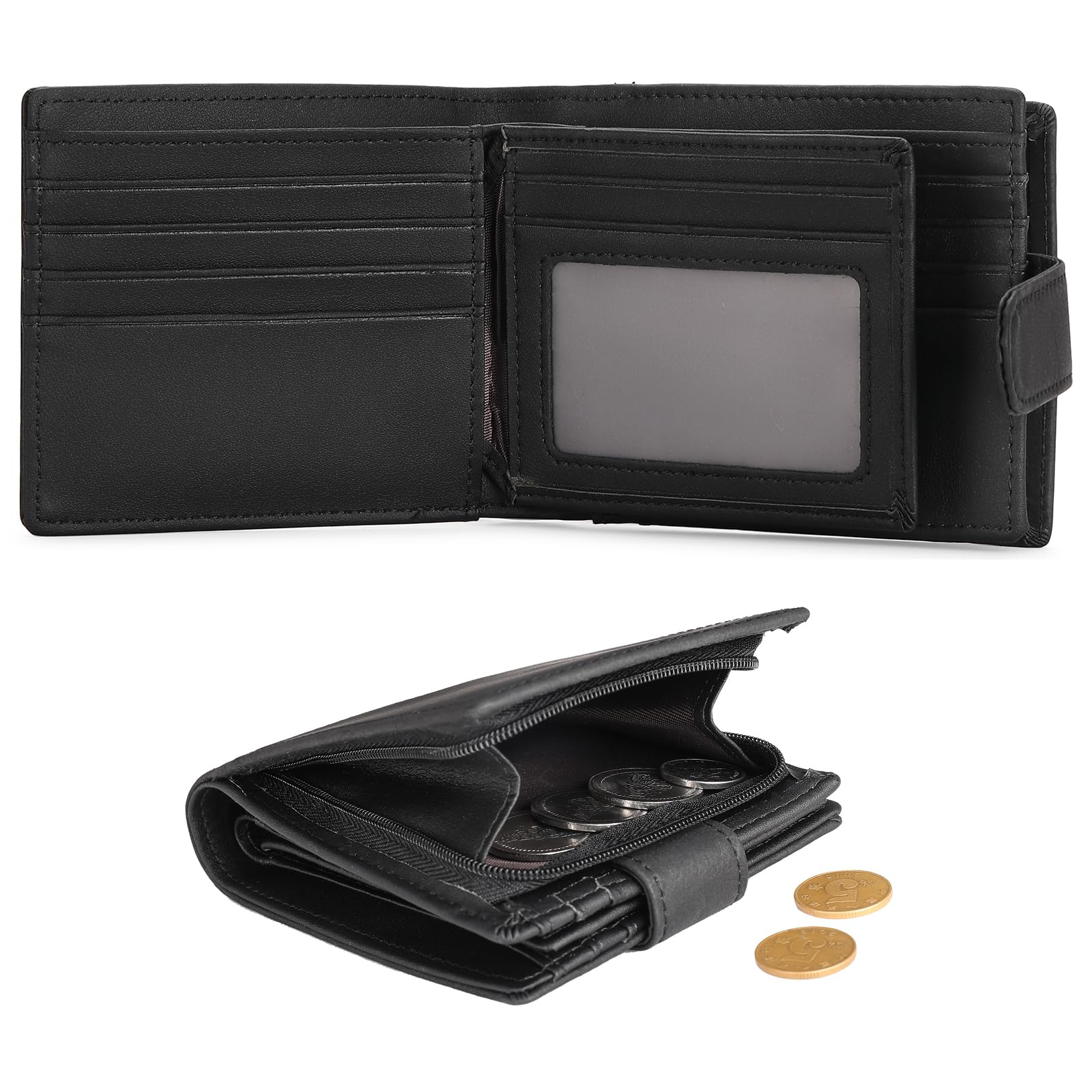 Amazon.com: GOIACII Leather Wallets for Men - RFID Wallet for Men with ...