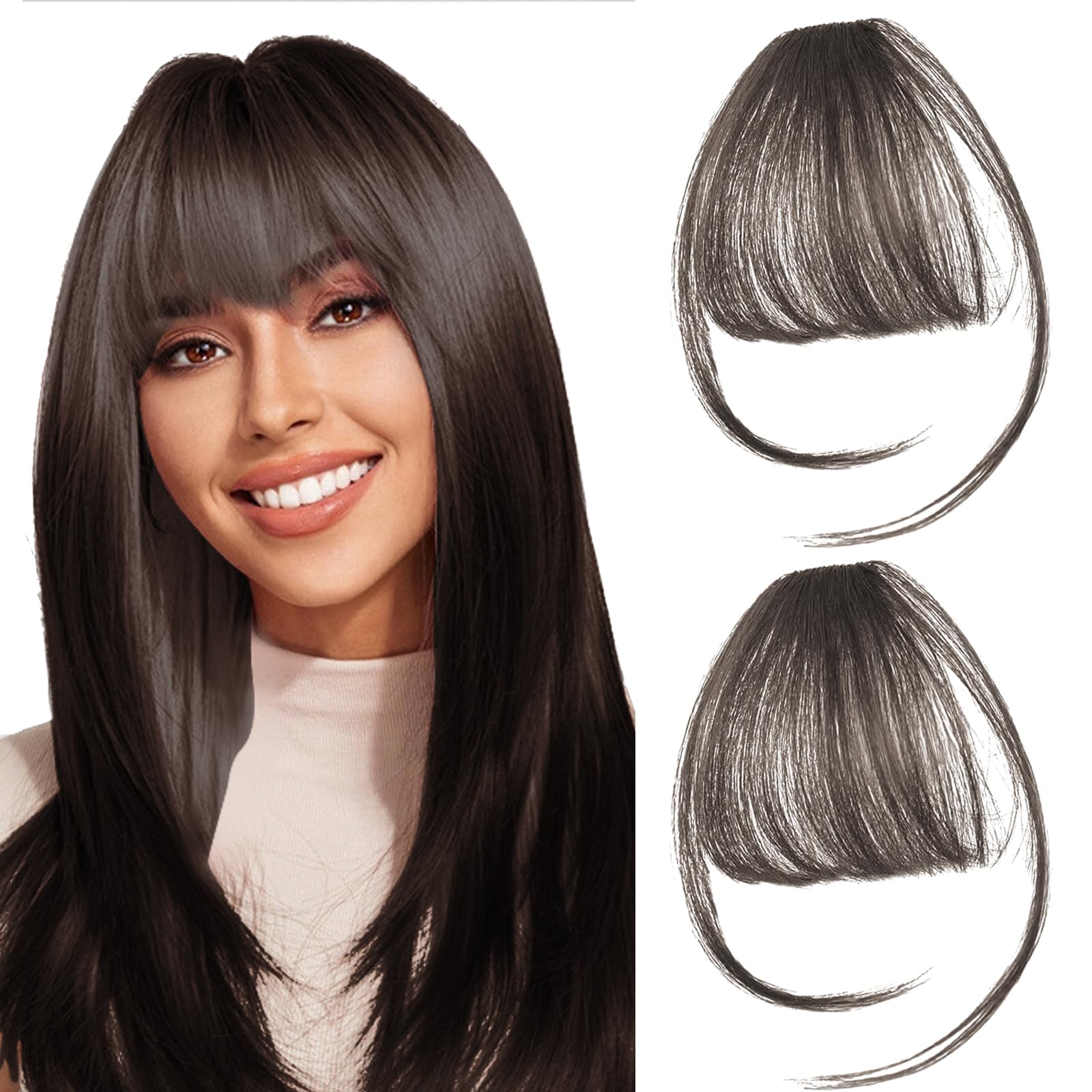 Amazon.com : 2PCS Hair Clip in Bangs, Curved Bangs Hair Clip Wispy ...