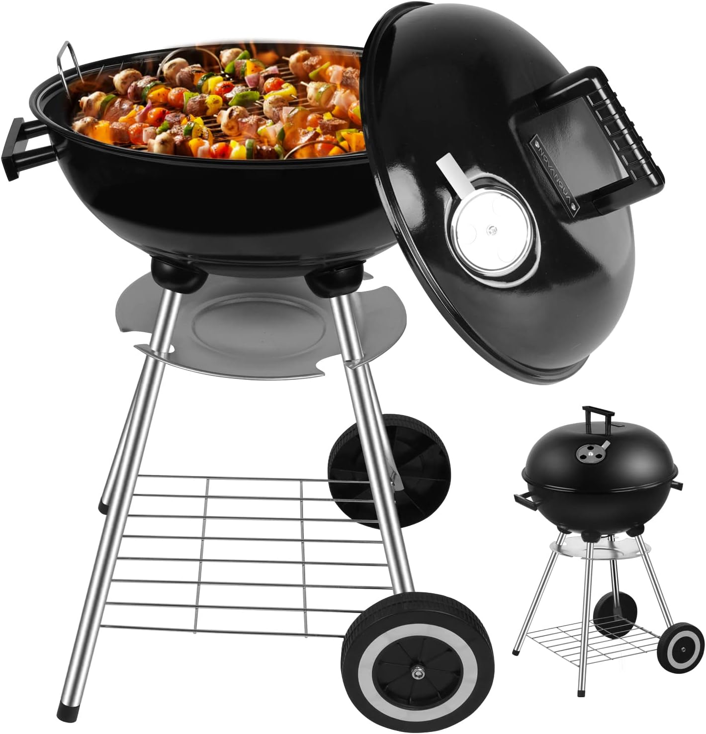 NOVANGUA Asador de Carbón de Diámetro 44cm, Parrilla Grill Portátil de ...