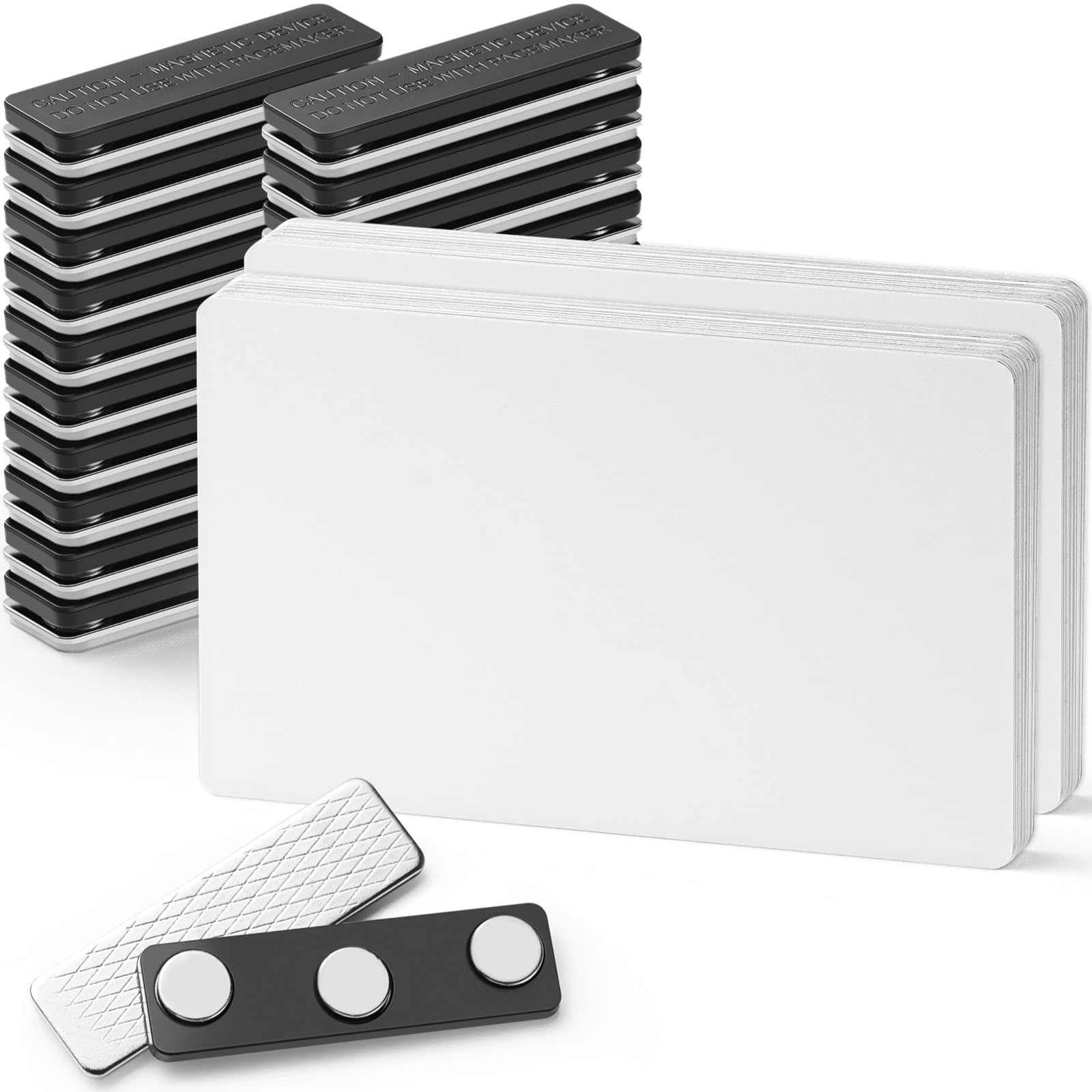 Amazon.com : 20-Pack Magnetic Name Tags, 2.1 x 3.4 Magnetic Blank Name ...
