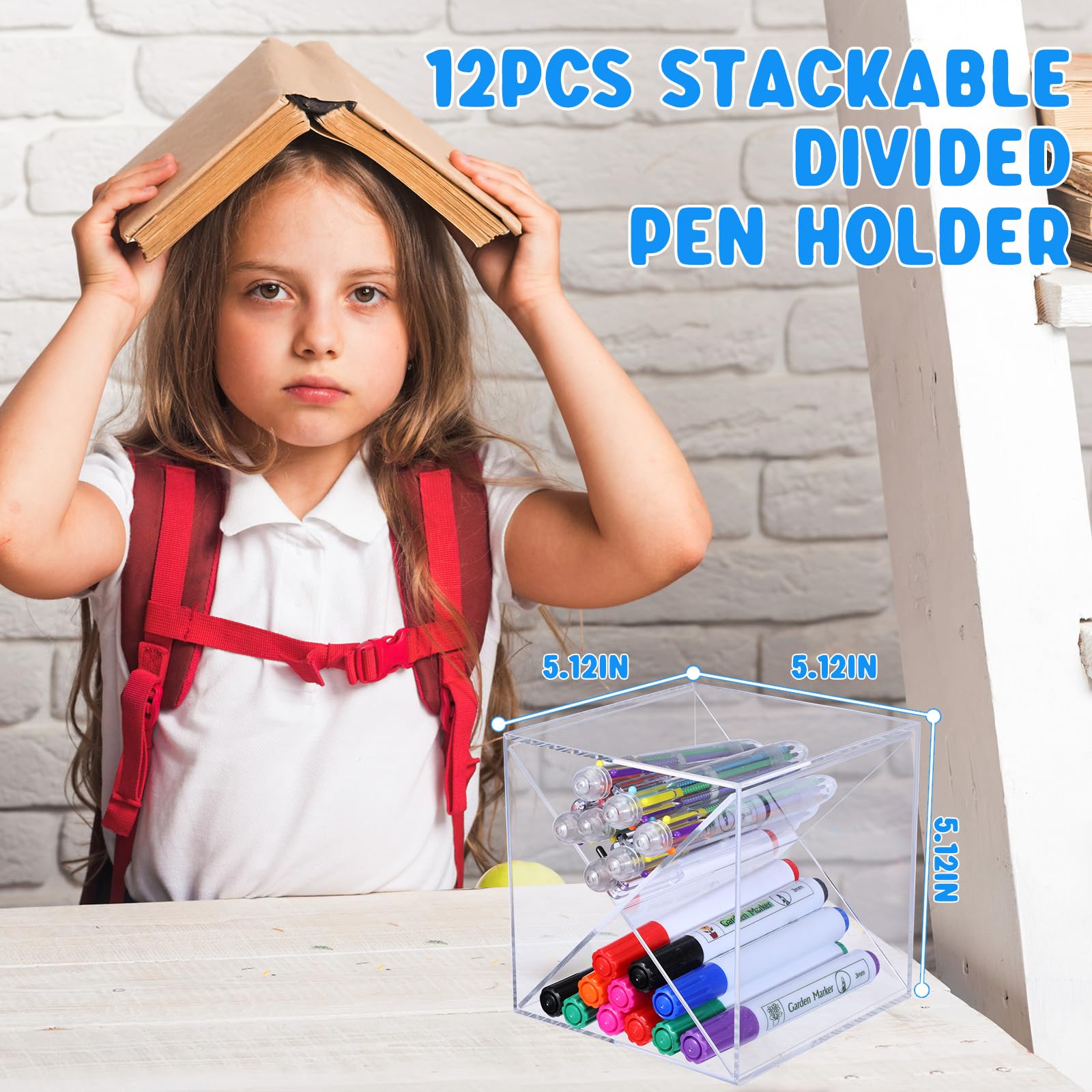 Snapklik.com : 12 Pcs Back To School Stackable Pen Organizer 5.12 Inch ...