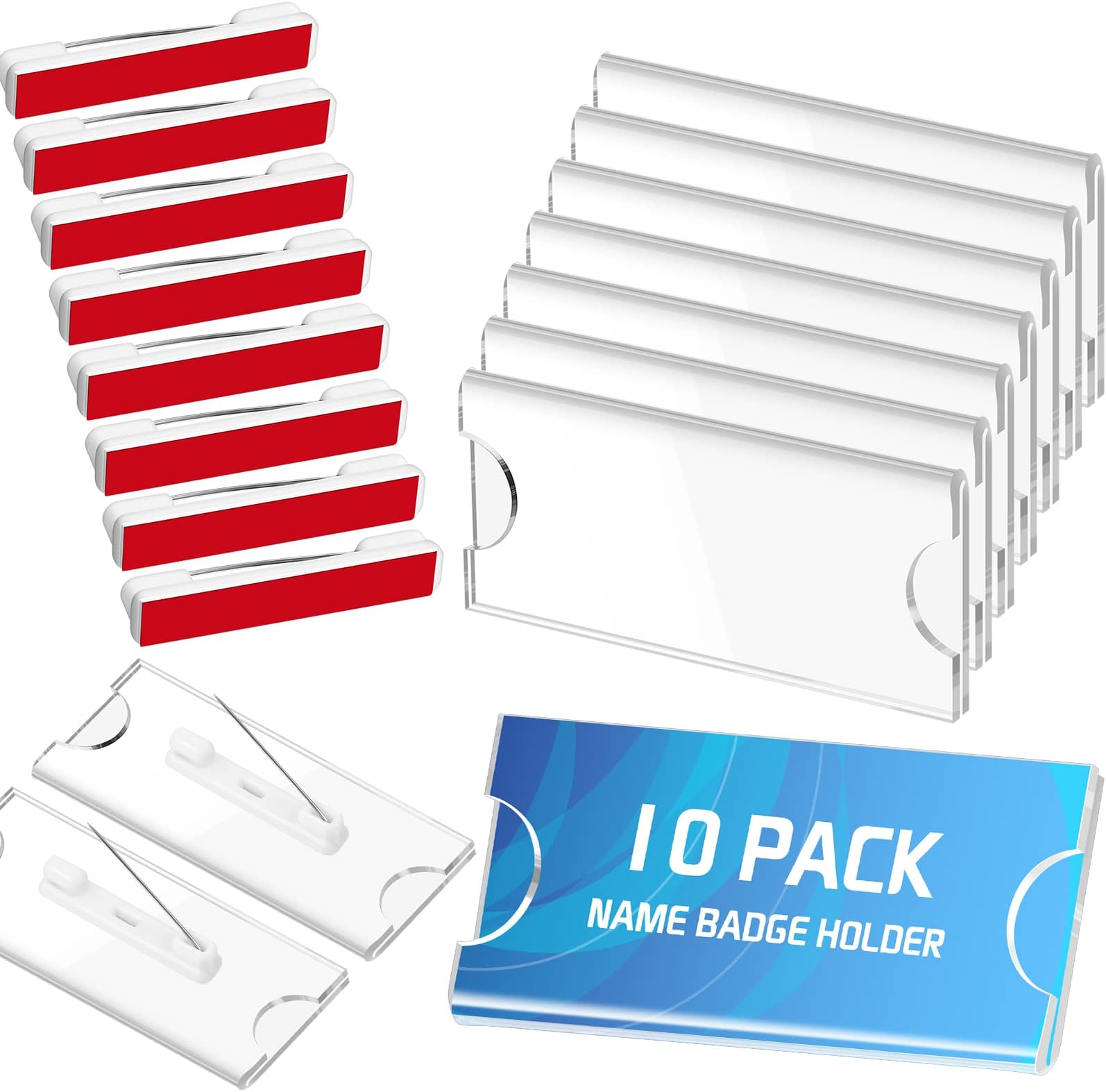 Censen Name Badges Holder Name Tags w/ Pins Clothes Clip & Badge ...